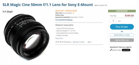 The SLR Magic 50 1.1 For E-Mount at $349! Happy Holidays! | Steve Huff ...